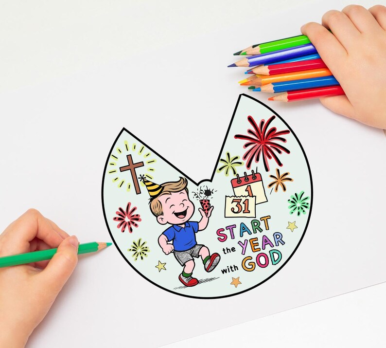 Start the Year With God Coloring Wheel | Sunday School Bible Activity ...