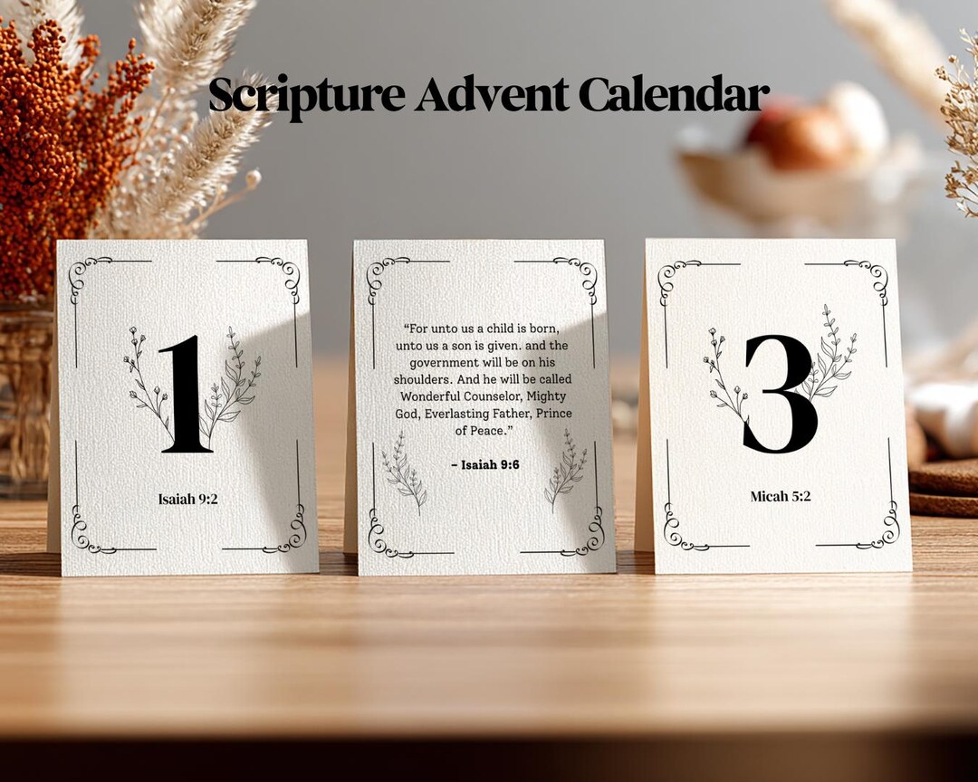 Scripture Advent Calendar | Printable Christmas Advent Calendar | Faith ...