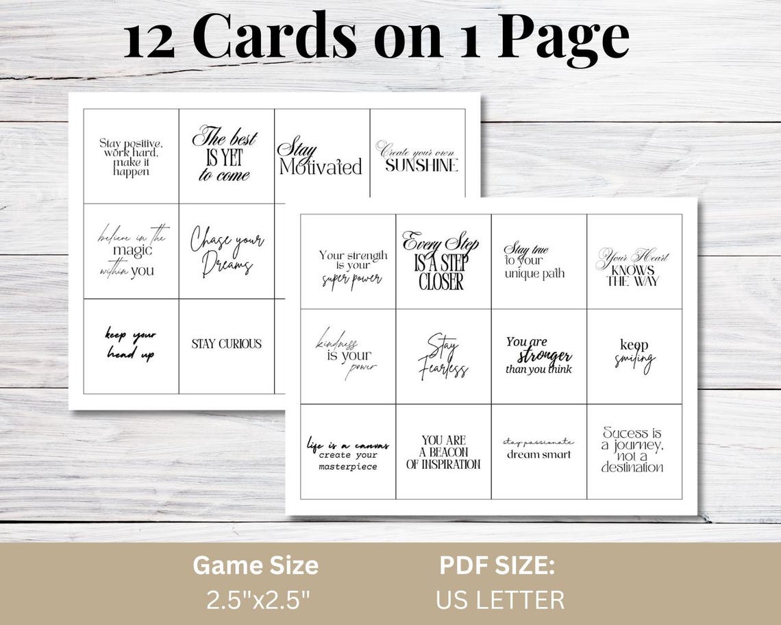 Printable Inspirational Quote Cards: Motivational Desk Decor, Positive ...