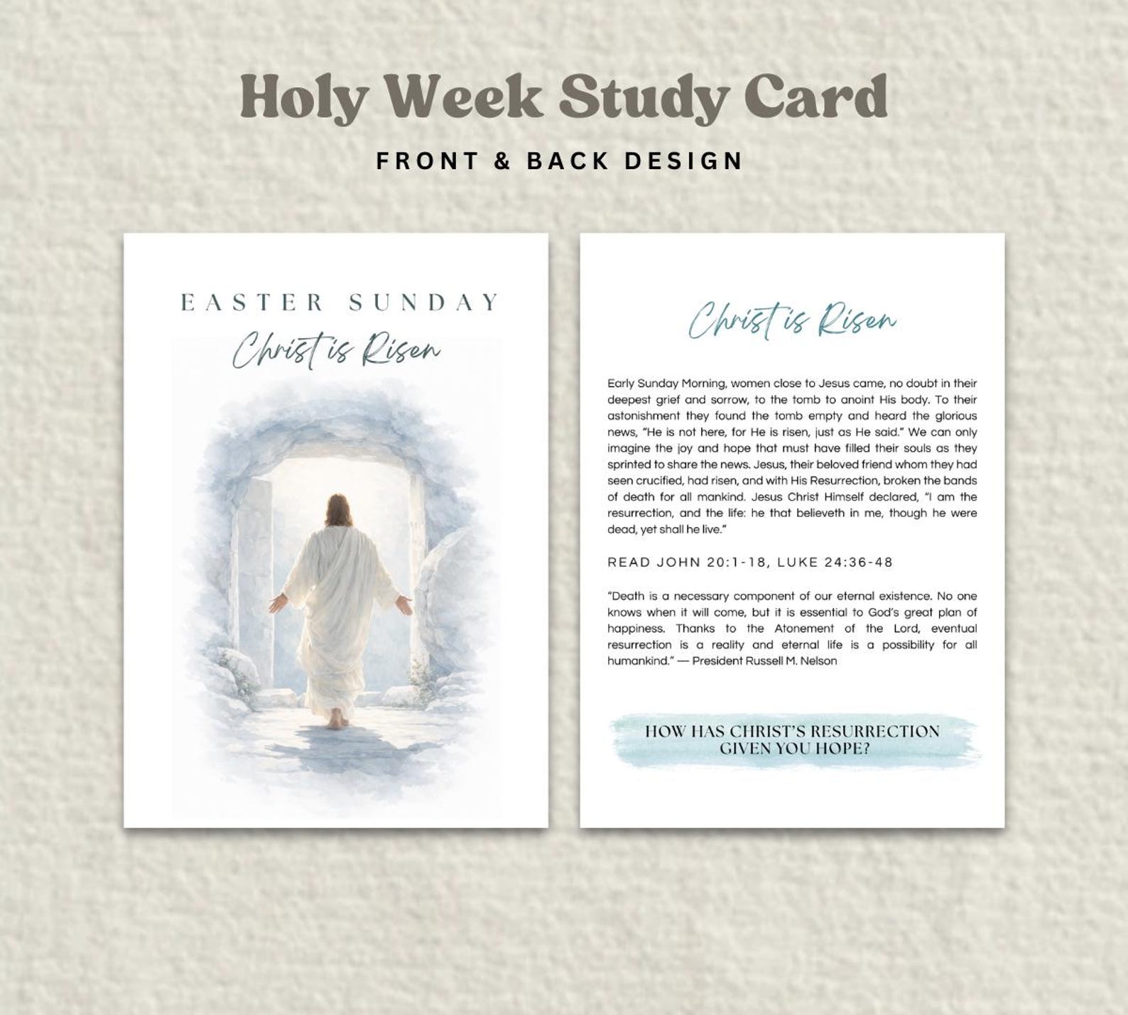 LDS Holy Week Devotional Cards | Easter Scripture & Reflection Cards ...