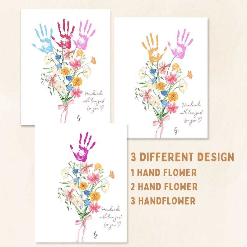 Valentine Mother's Day Craft Handprint Art Birthday Activity Floral ...