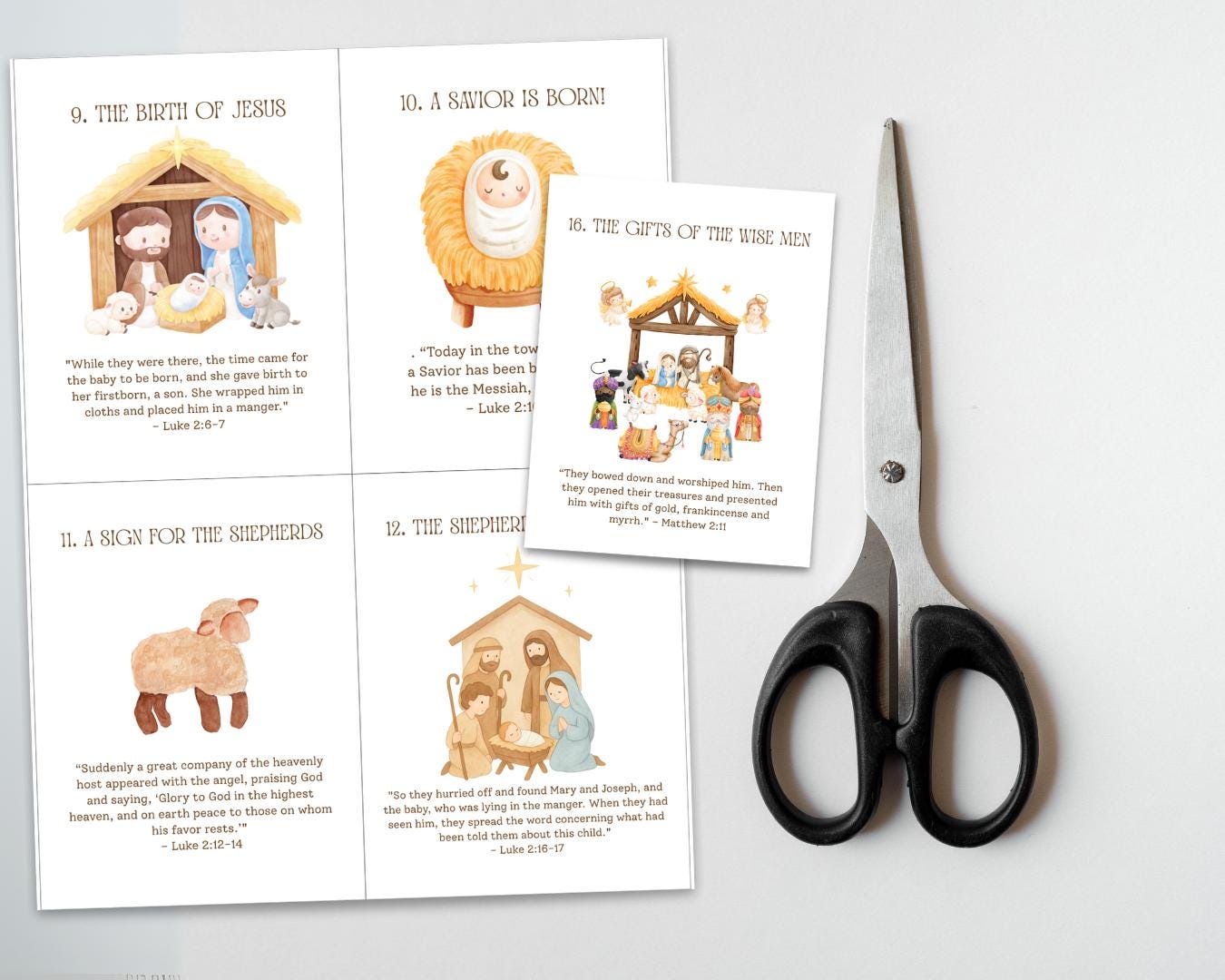 Nativity Story Advent Calendar for Kids | Cute Themed Printable Crafts ...