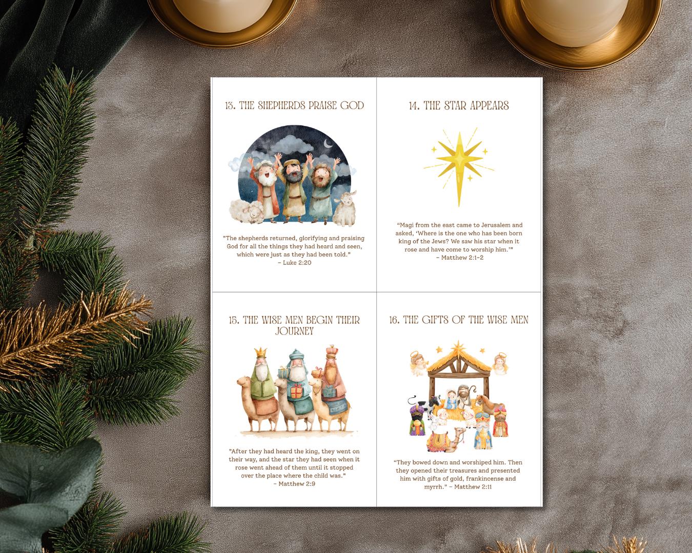 Nativity Story Advent Calendar for Kids | Cute Themed Printable Crafts ...
