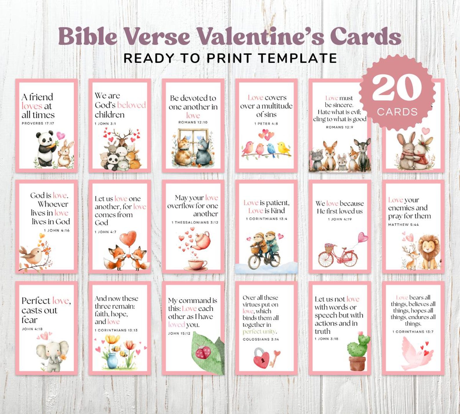 Lunch Box Cards Printable Scripture Cards | 18 Bible Verse Cards ...