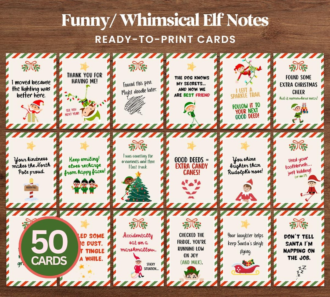 Elf Notes Printable, Quick Ideas Elf Stationery, 2x3 Small Size Note ...