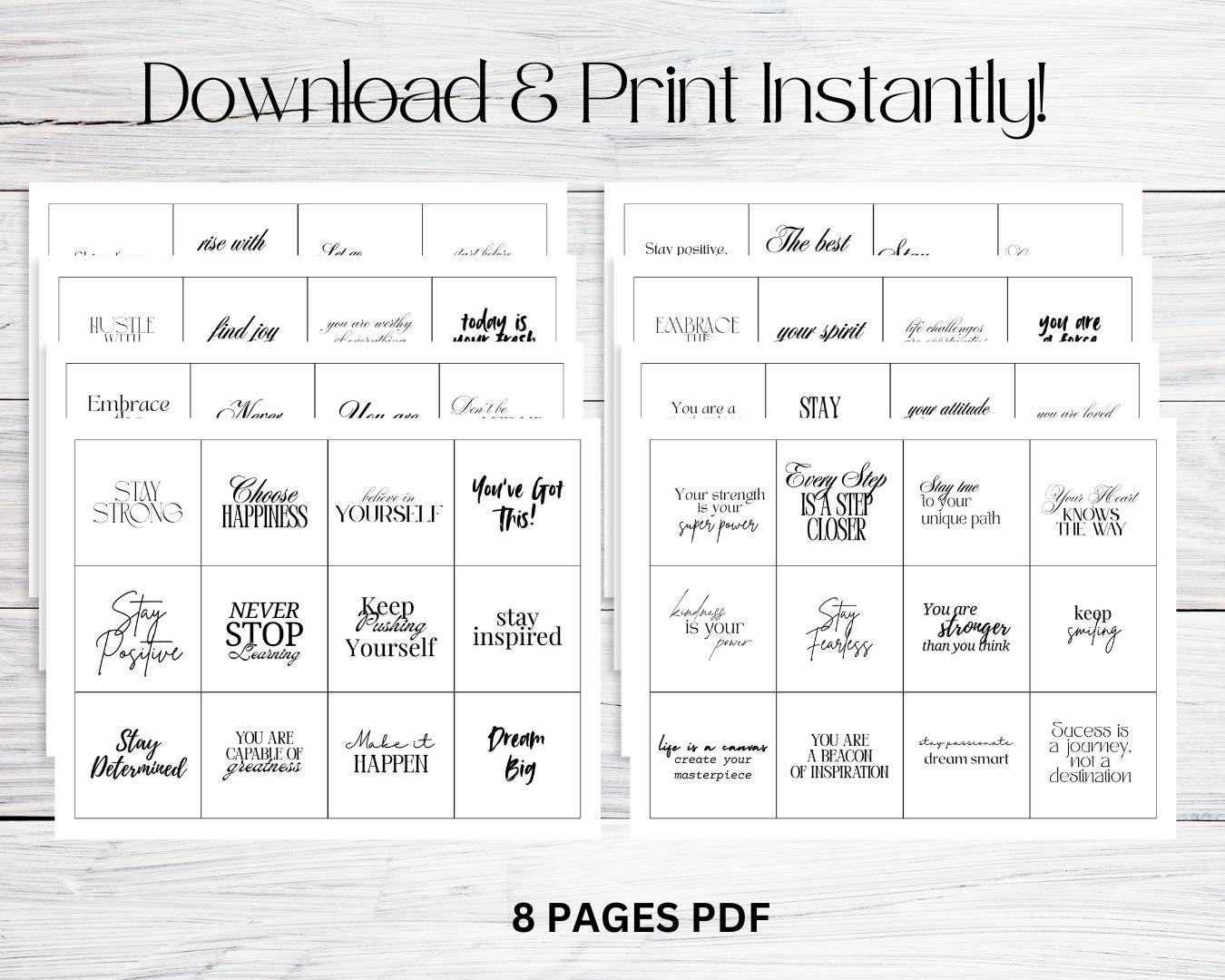 Printable Inspirational Quote Cards: Motivational Desk Decor, Positive ...