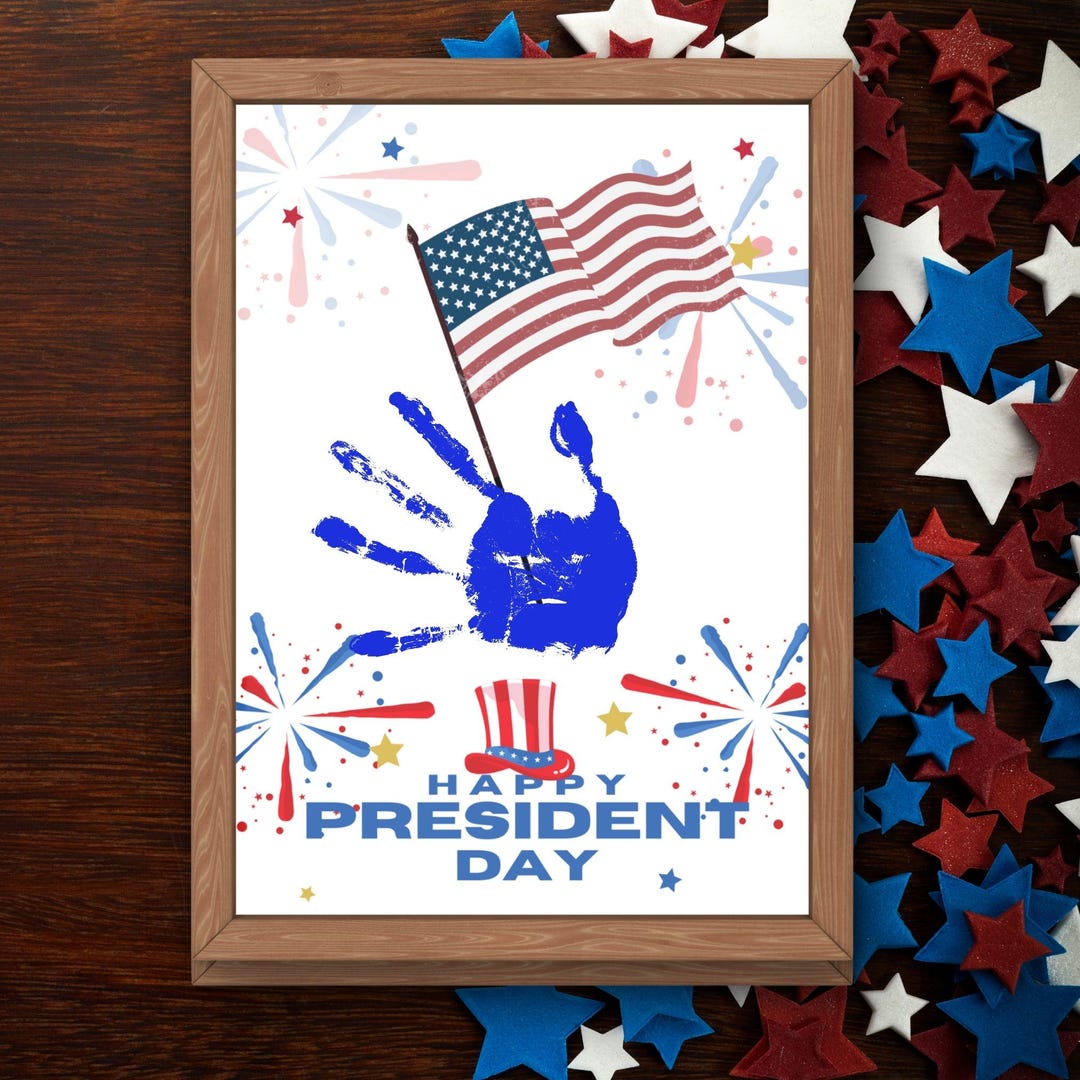 President's Day Handprint Art, USA Presidents Day Craft, Printable ...
