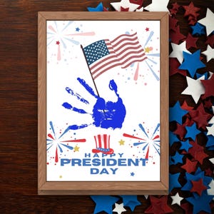 President's Day Handprint Art, USA Presidents Day Craft, Printable ...