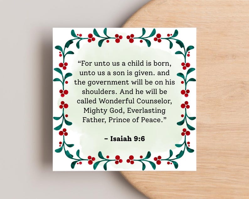 Printable Advent Scripture Cards, Bible Verse Card, Christmas Countdown ...