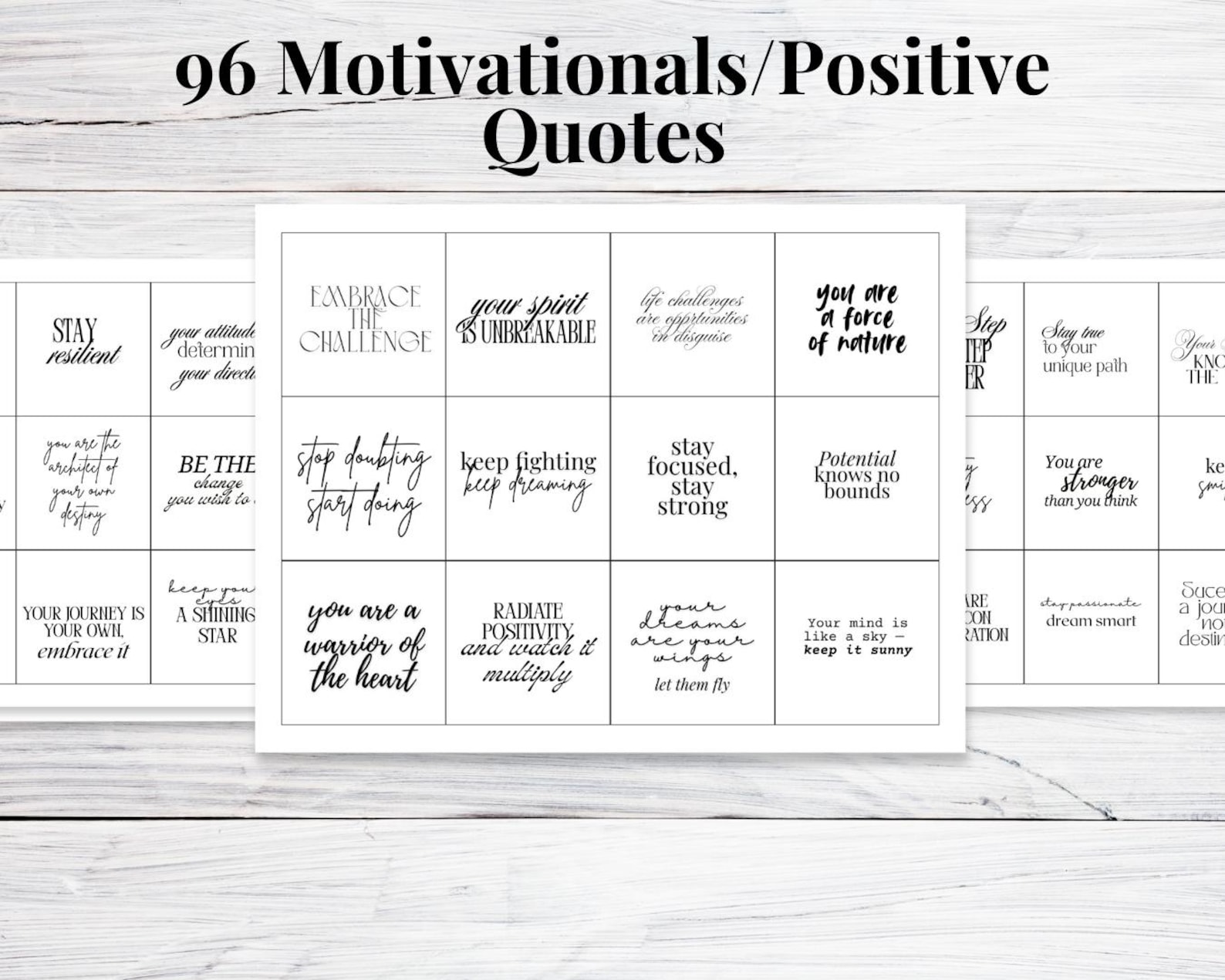 Printable Inspirational Quote Cards: Motivational Desk Decor, Positive ...