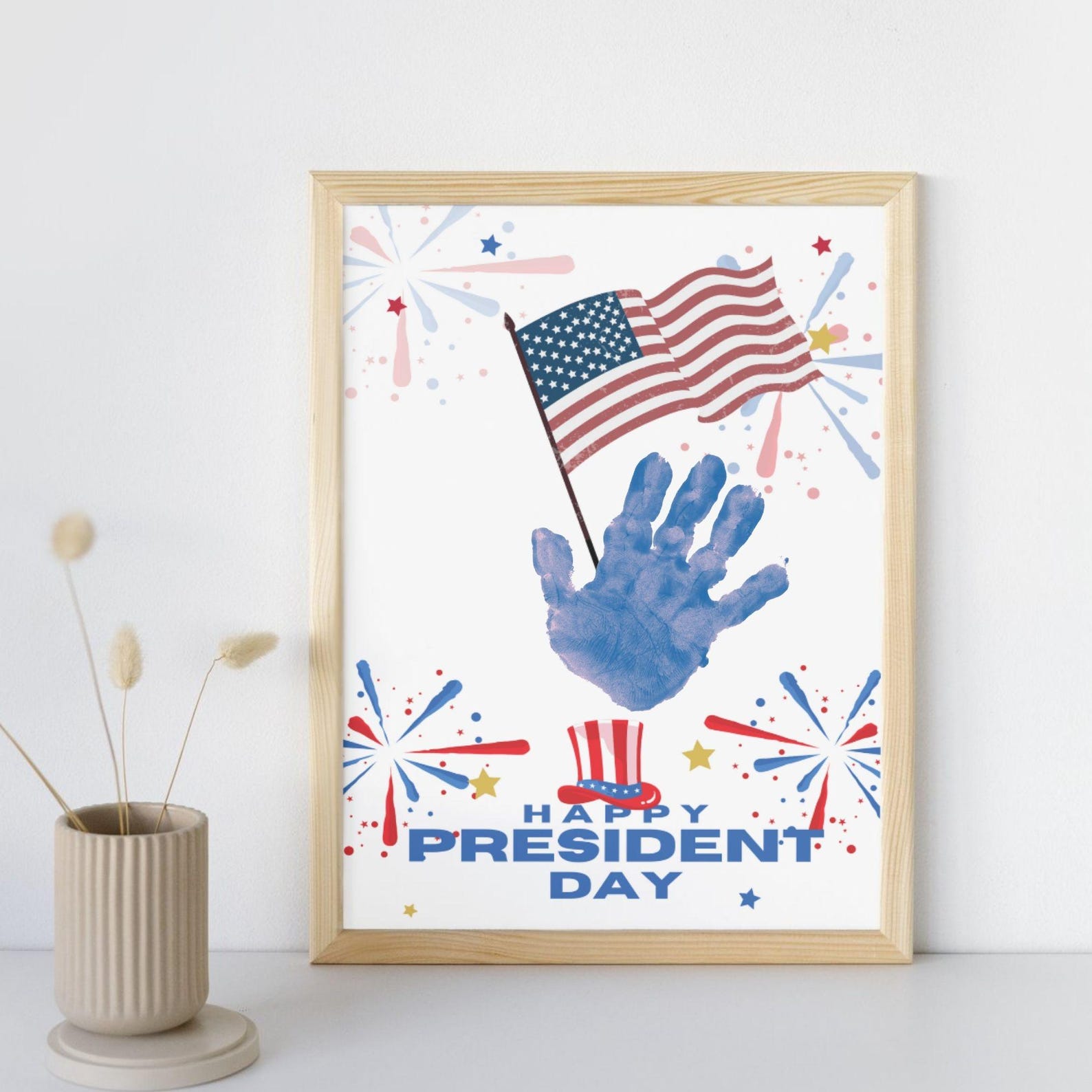 President's Day Handprint Art, USA Presidents Day Craft, Printable ...