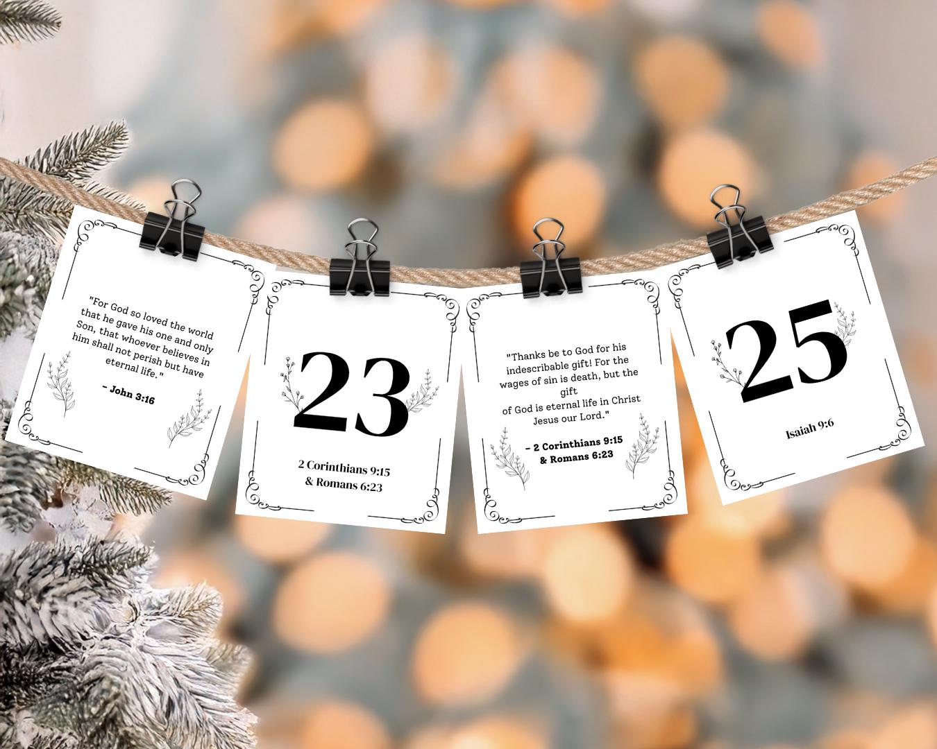 Scripture Advent Calendar | Printable Christmas Advent Calendar | Faith ...
