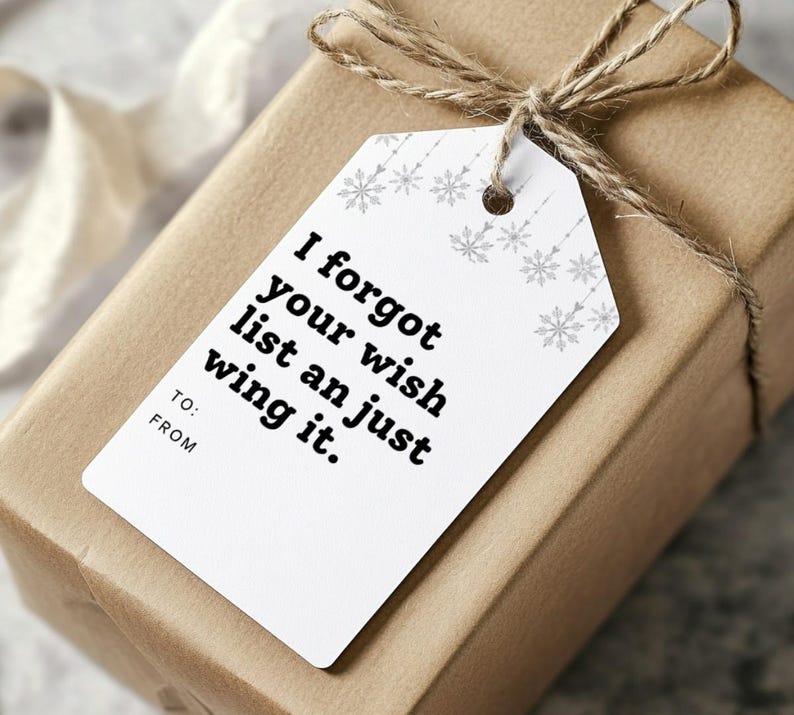 Sarcastic Gift Tags, Digital Download, Set of 20, Funny Printable Gift ...
