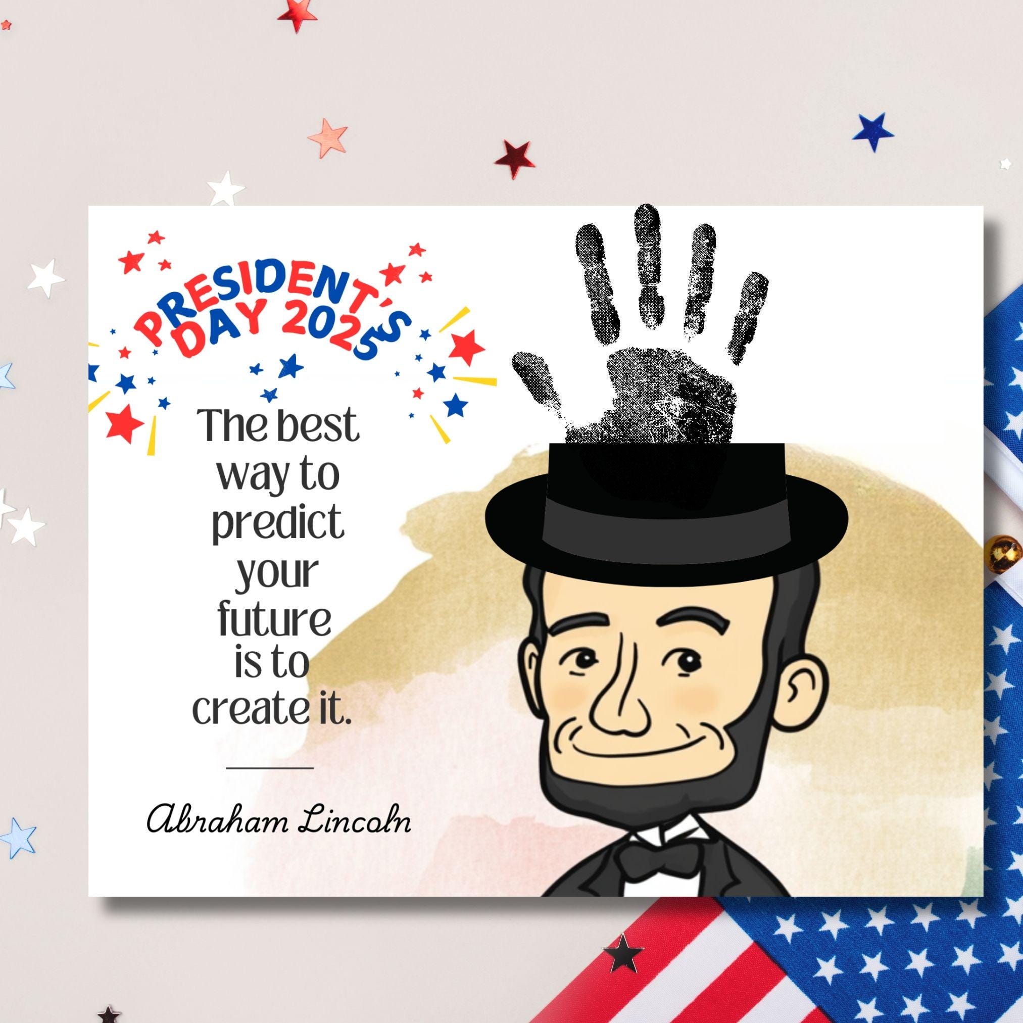 President's Day Handprint Art Printable, President's Day Activities for ...