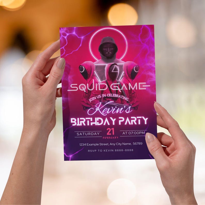 Squid Game Birthday Invitation, Squid Game Party Invitation, Recruit ...
