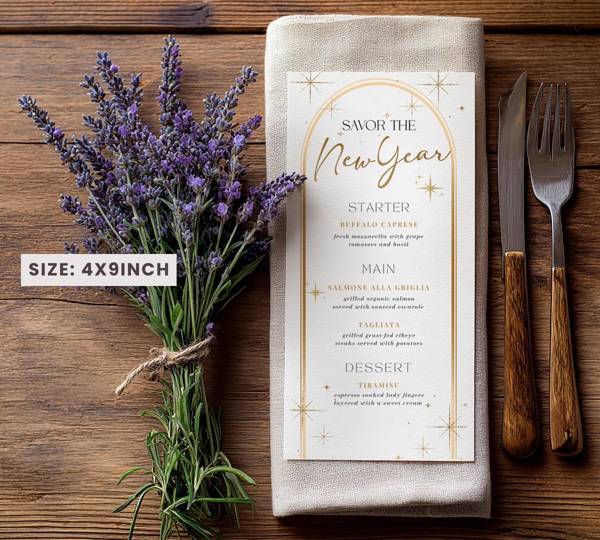 Eve | Editable Printable New Years Eve Menu, New Years Menu Template ...