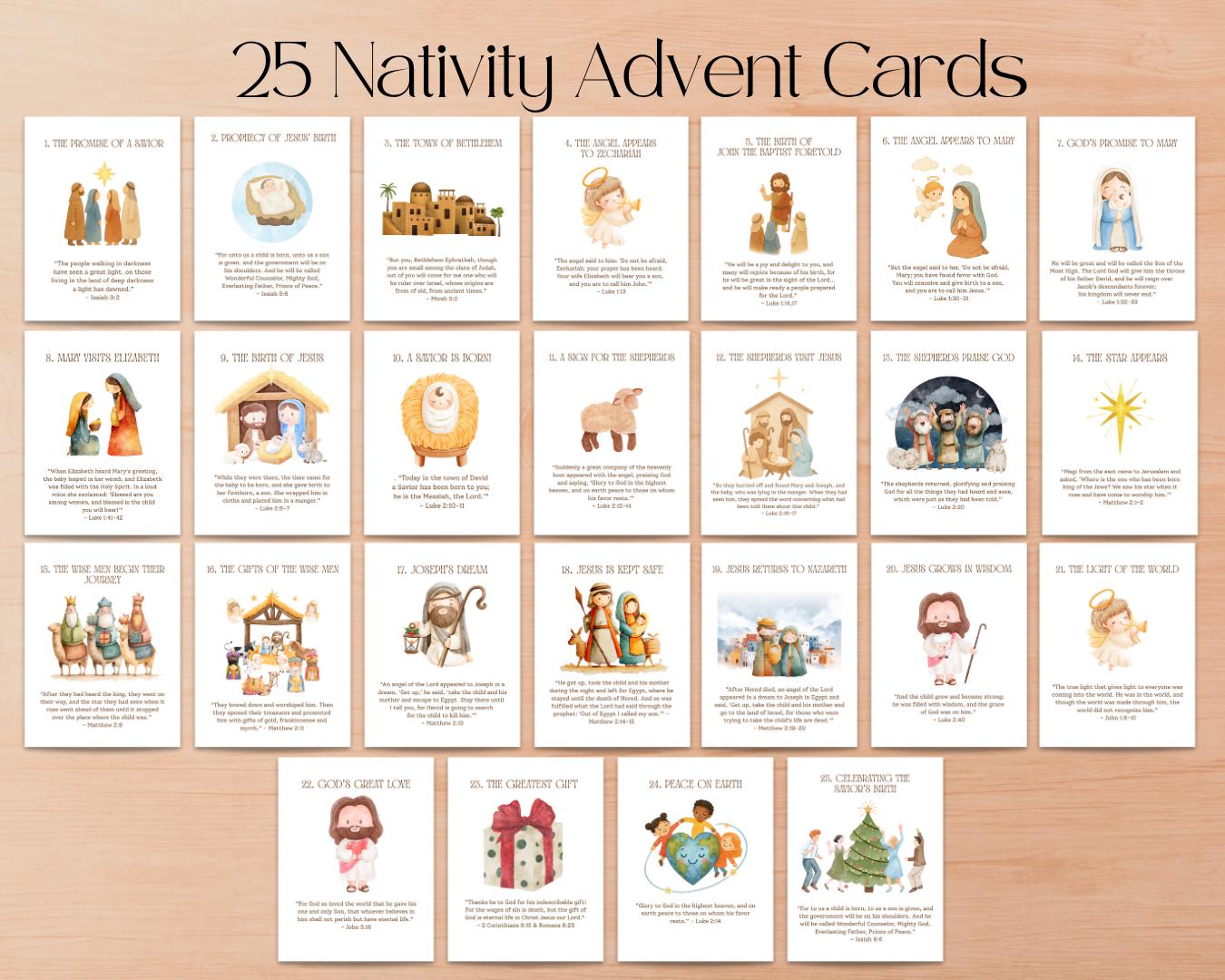 Nativity Story Advent Calendar for Kids | Cute Themed Printable Crafts ...