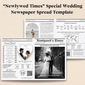 Wedding Newspaper Template With Photo, Marriage, Wedding Program ...