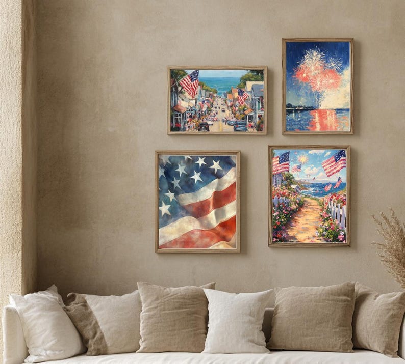 Printable Independence Day Art Set, Digital Download S80, USA Summer ...