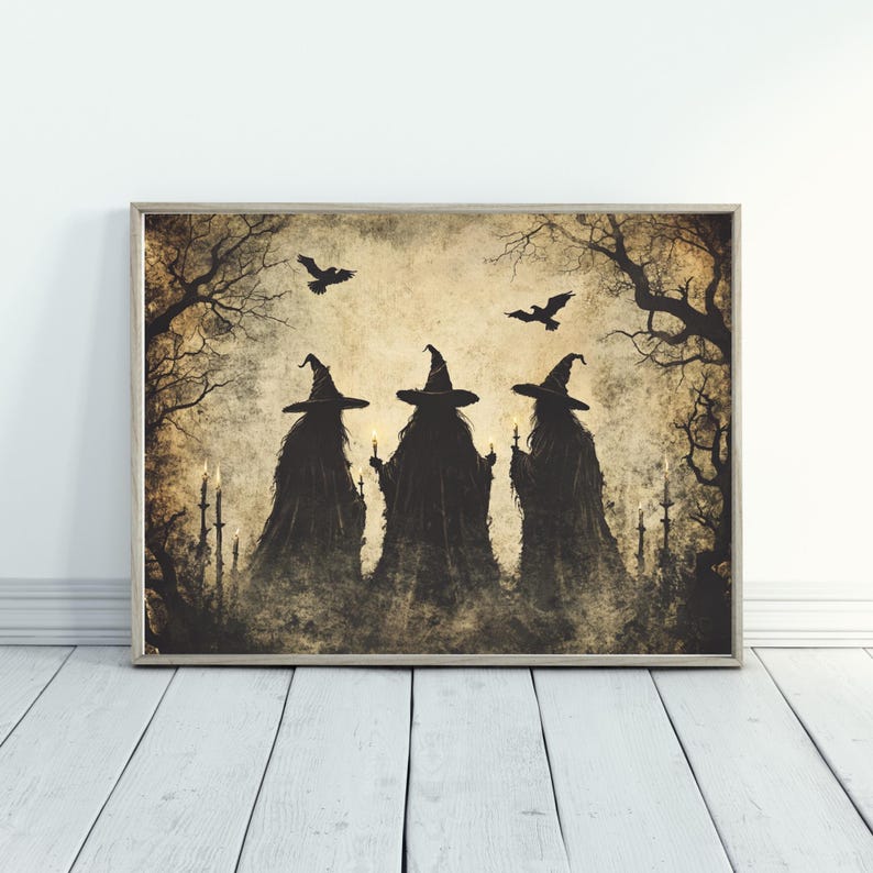 Witchy Decor Halloween Wall Art Printable Vintage Witch Wall Art ...
