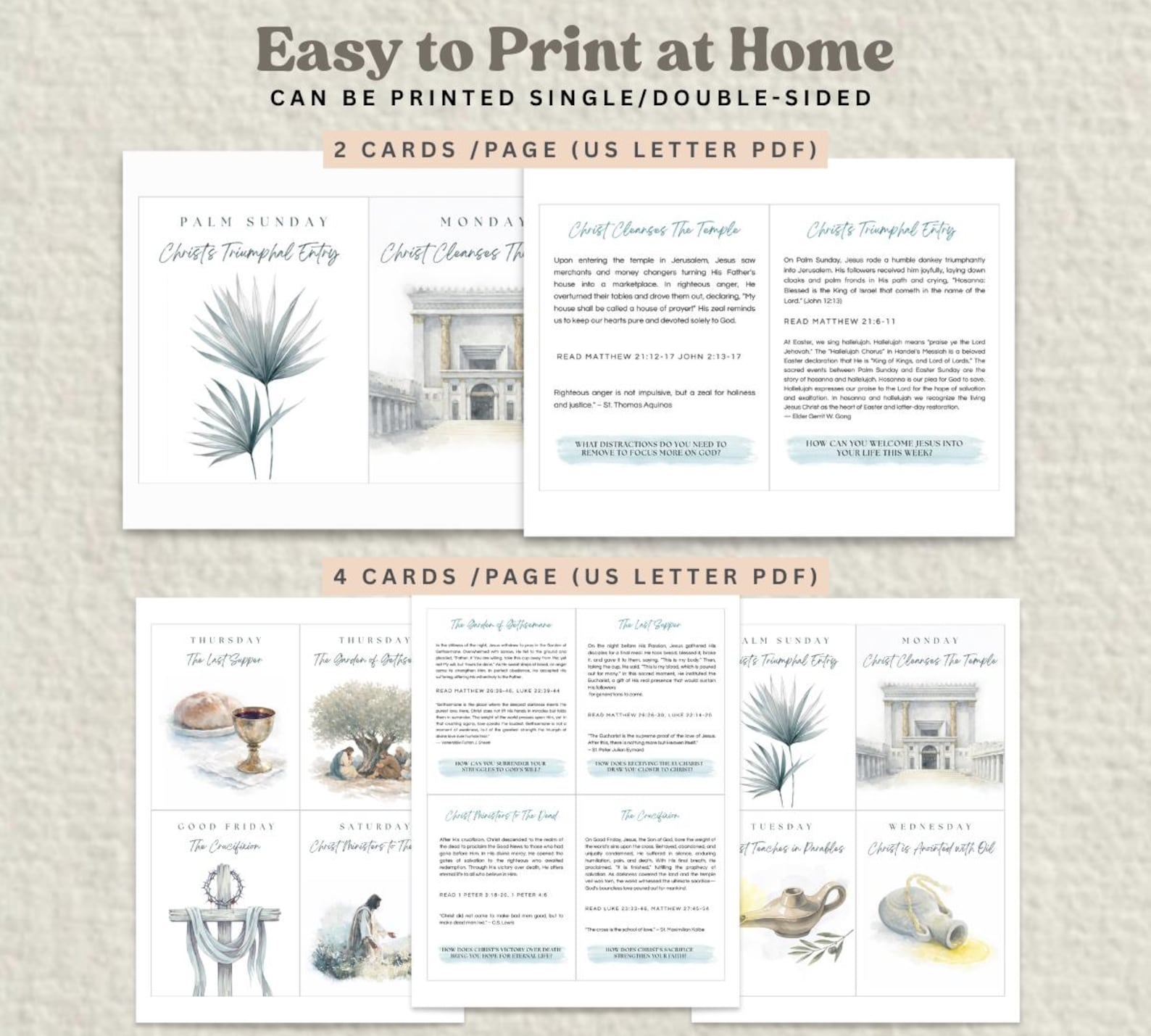 LDS Holy Week Devotional Cards | Easter Scripture & Reflection Cards ...