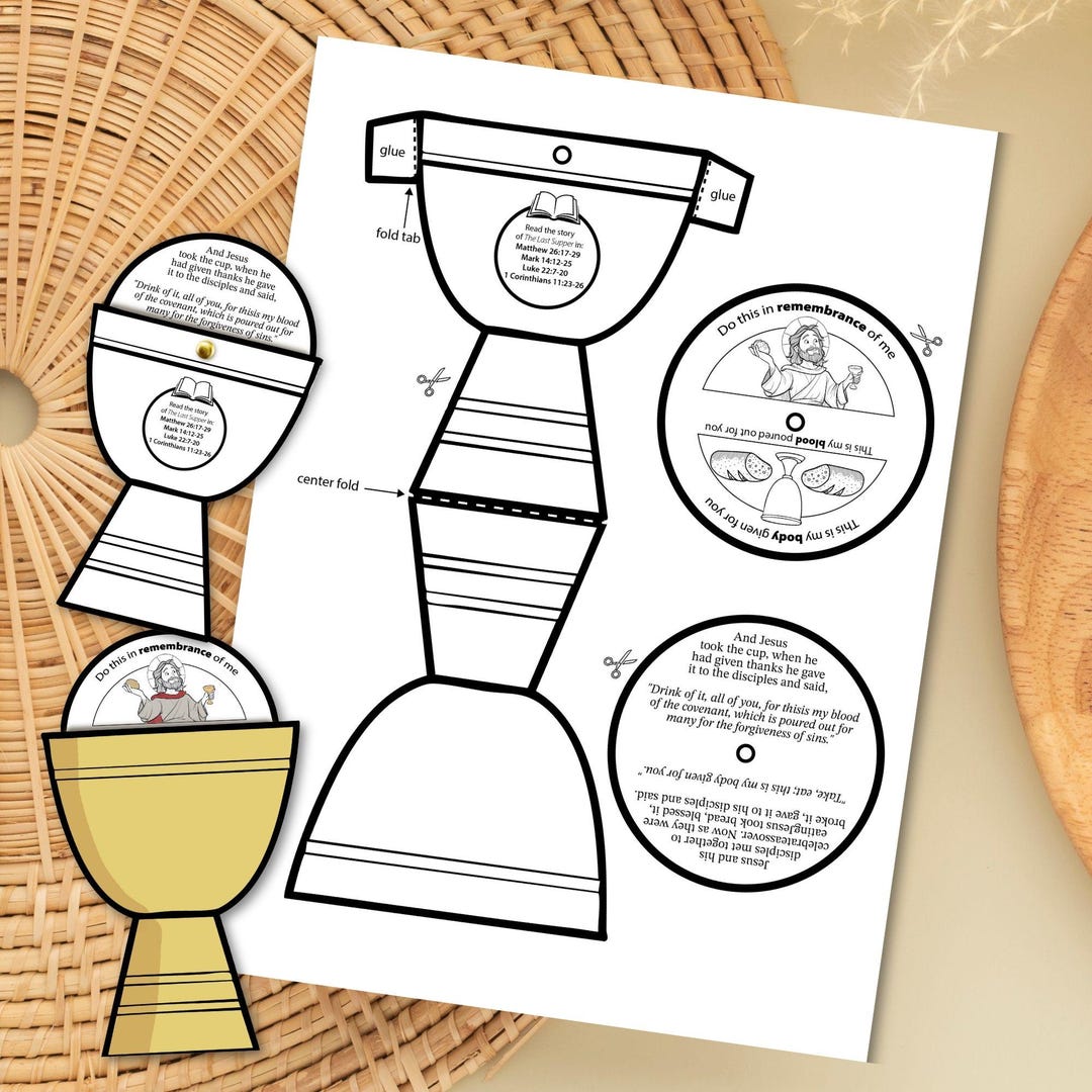 The Last Supper Holy Communion Colour in Story Wheel With Colouring ...