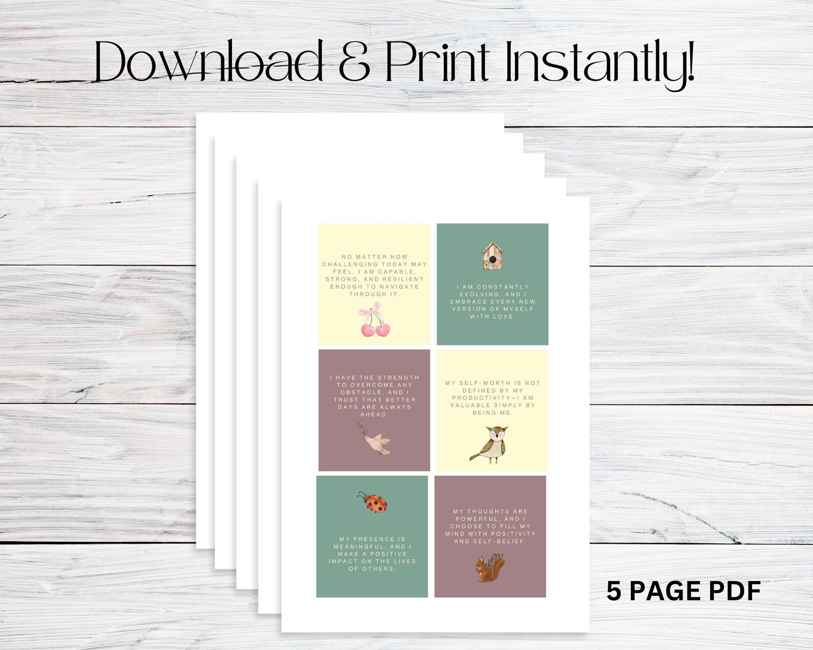 Inspirational Quote Cards, Mindfulness Cards, Inspirational Messages ...