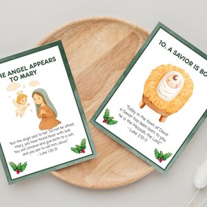 Advent Calendar Cards Christmas Nativity Story for Kids, Scripture ...