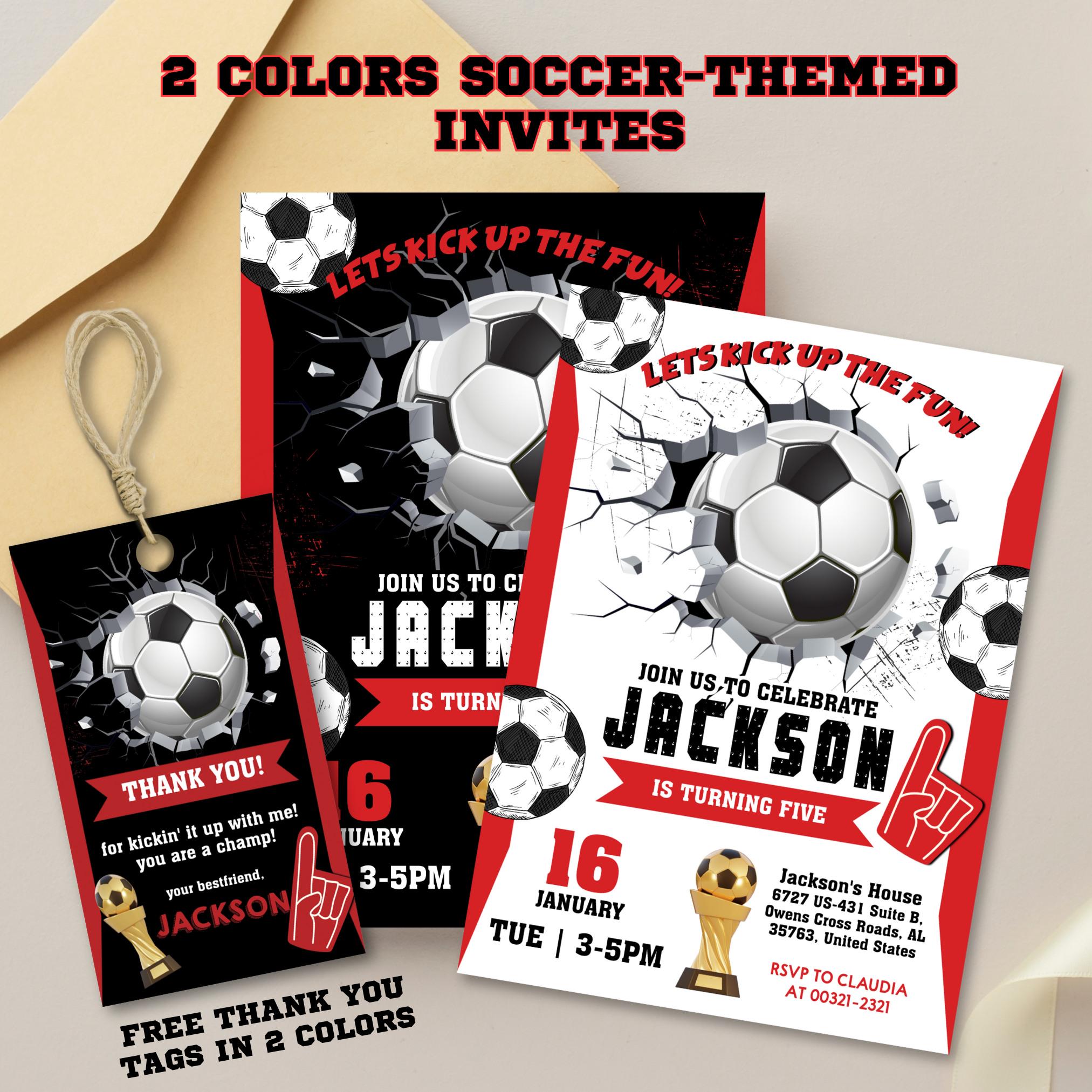 Editable Soccer Birthday Invitation Template, Soccer Birthday ...