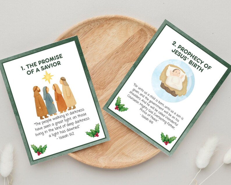 Advent Calendar Cards Christmas Nativity Story for Kids, Scripture ...