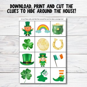 St. Patrick's Day Scavenger Hunt With Picture Cards to Hide, Saint ...