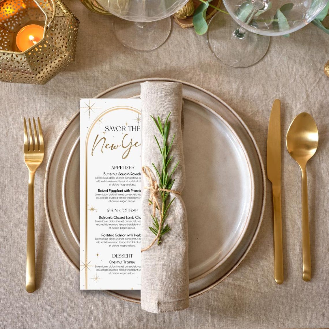 Eve Editable Printable New Years Eve Menu, New Years Menu Template, New ...