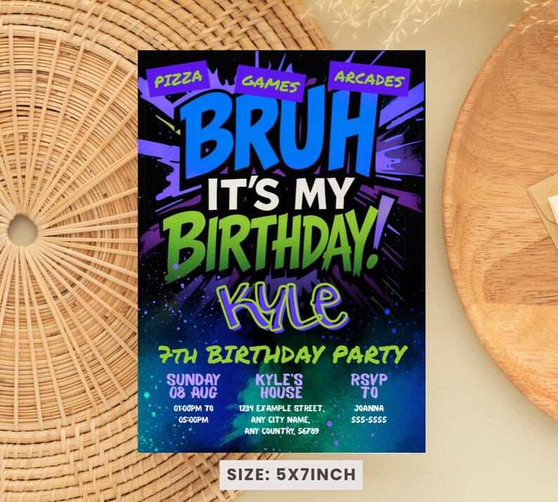Bruh It's My Birthday Invitation, Instant Download, Any Age, Any Theme ...