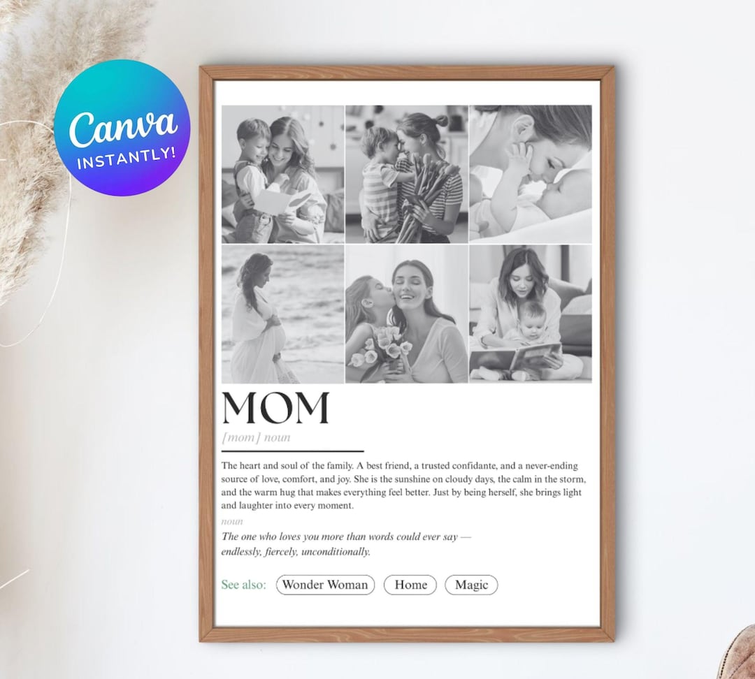 Mom Definition Template: Customizable & Printable Photo Collage ...