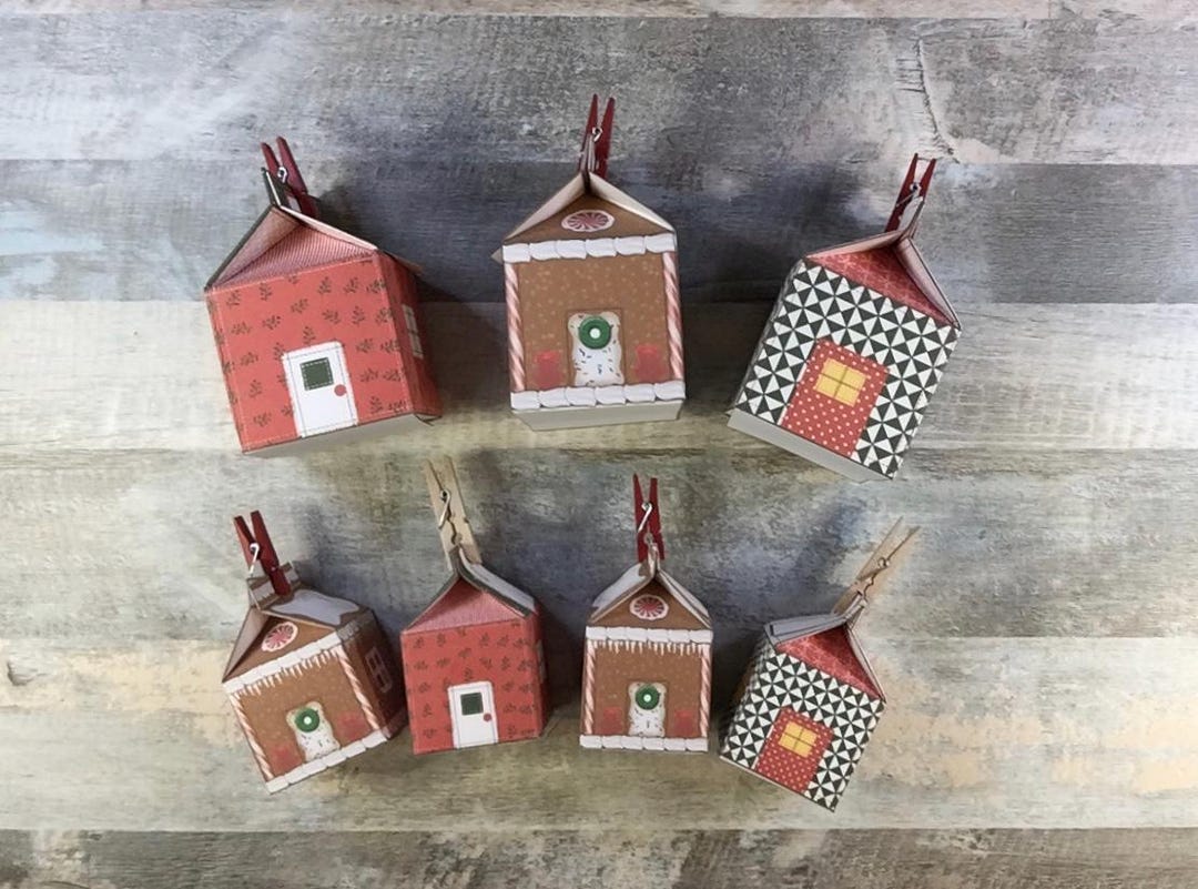 Home Sweet Homes Little Milk Carton Christmas Houses Gift Boxes Digital ...