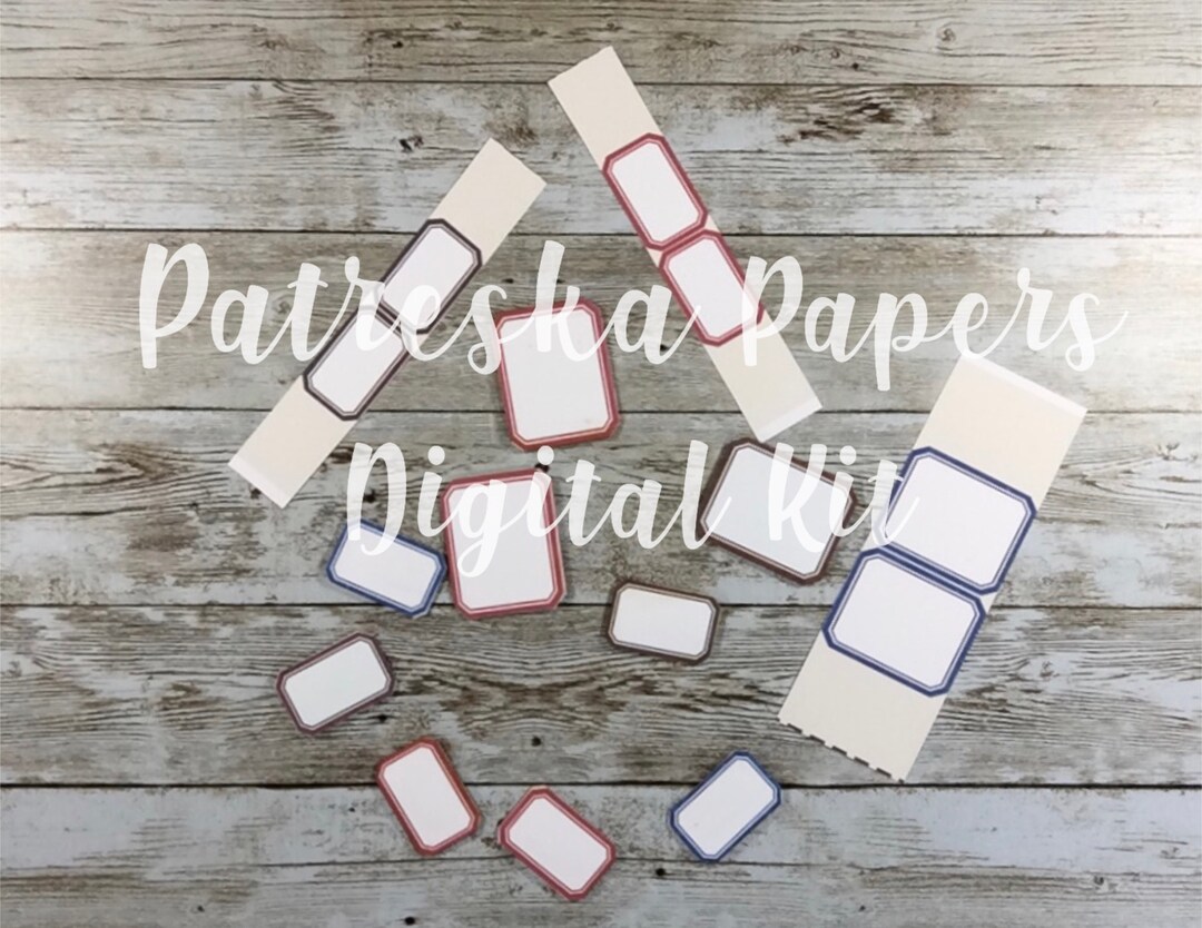 Junk Journal Labels With Hidden Paper Clip Digital Kit - Etsy
