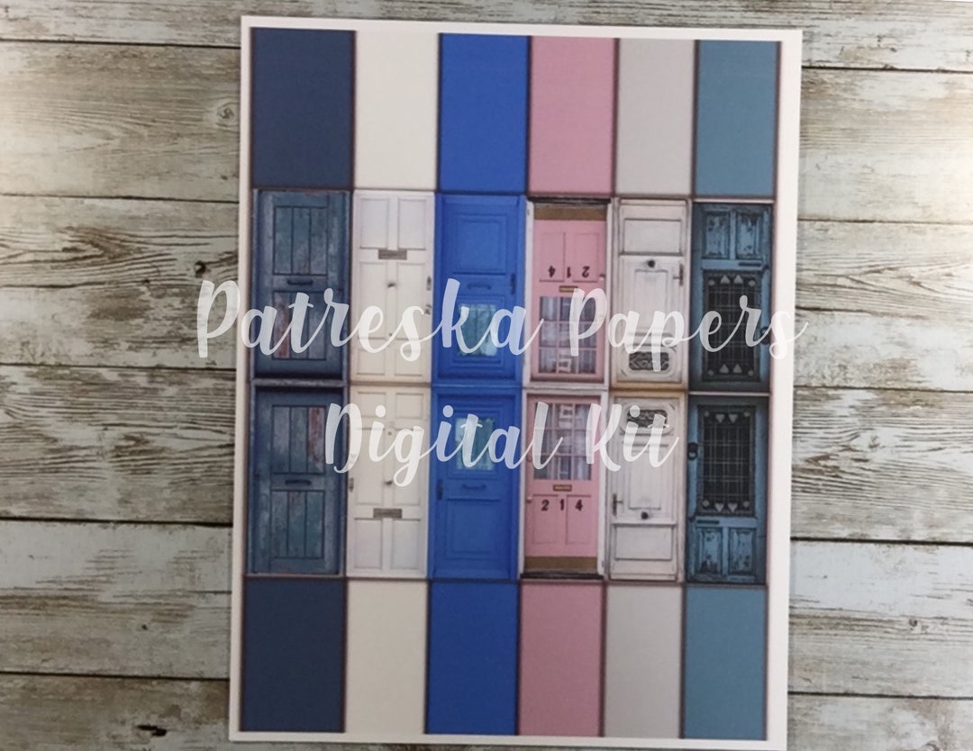 Multi-colored Doors Hidden Paper Clip Cover for Junk Journals Ephemera ...