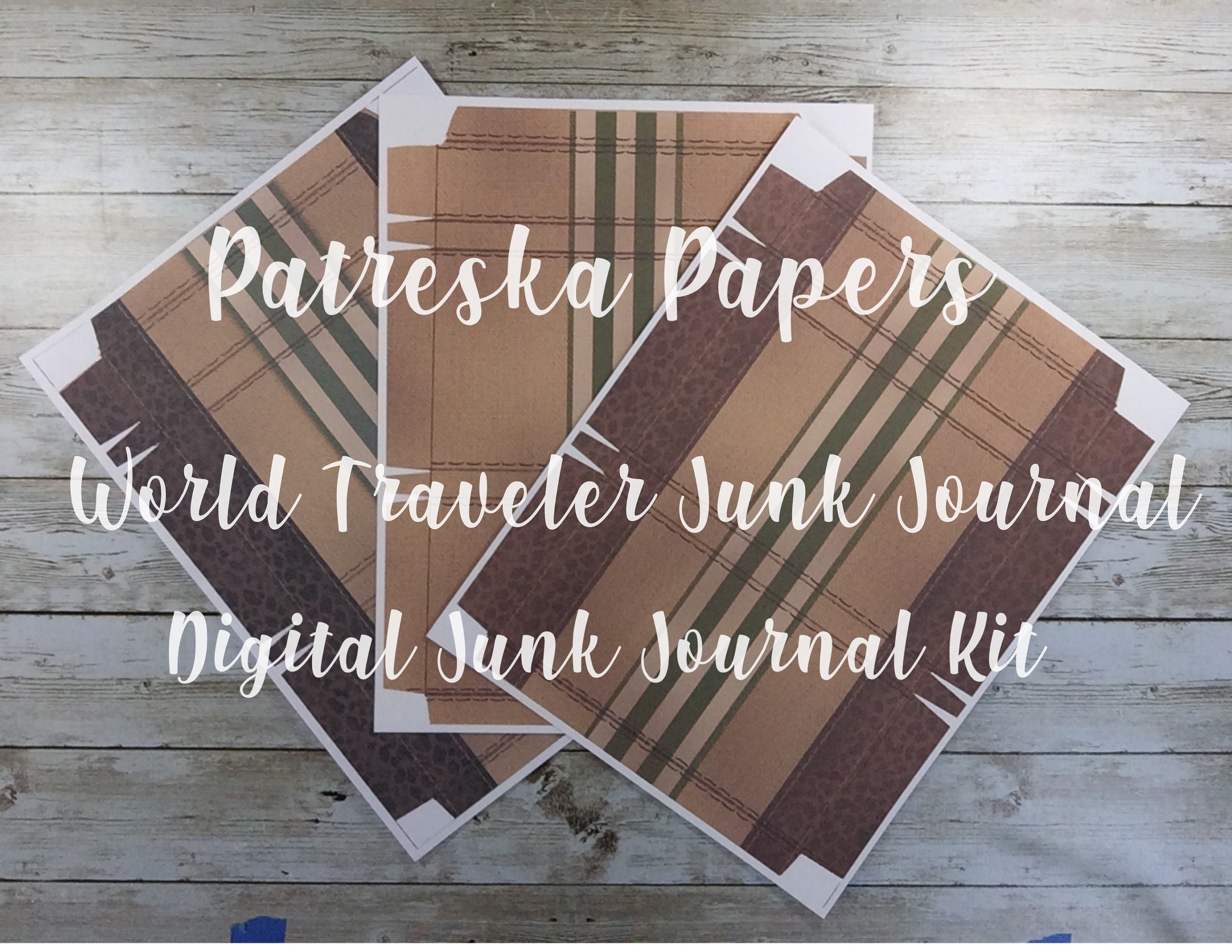 World Traveler Green Suitcase Junk Journal Notebook Digital Kit - Etsy