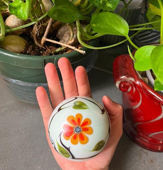 Signed Stuart Abelman Wildflower Paperweight - Etsy