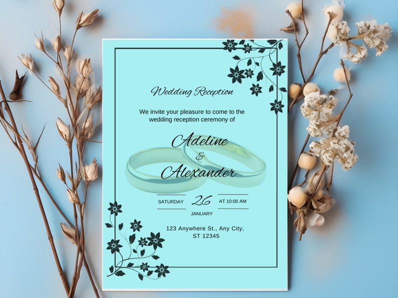 Editable Wedding Invitation Template Personalized Digital Invite ...