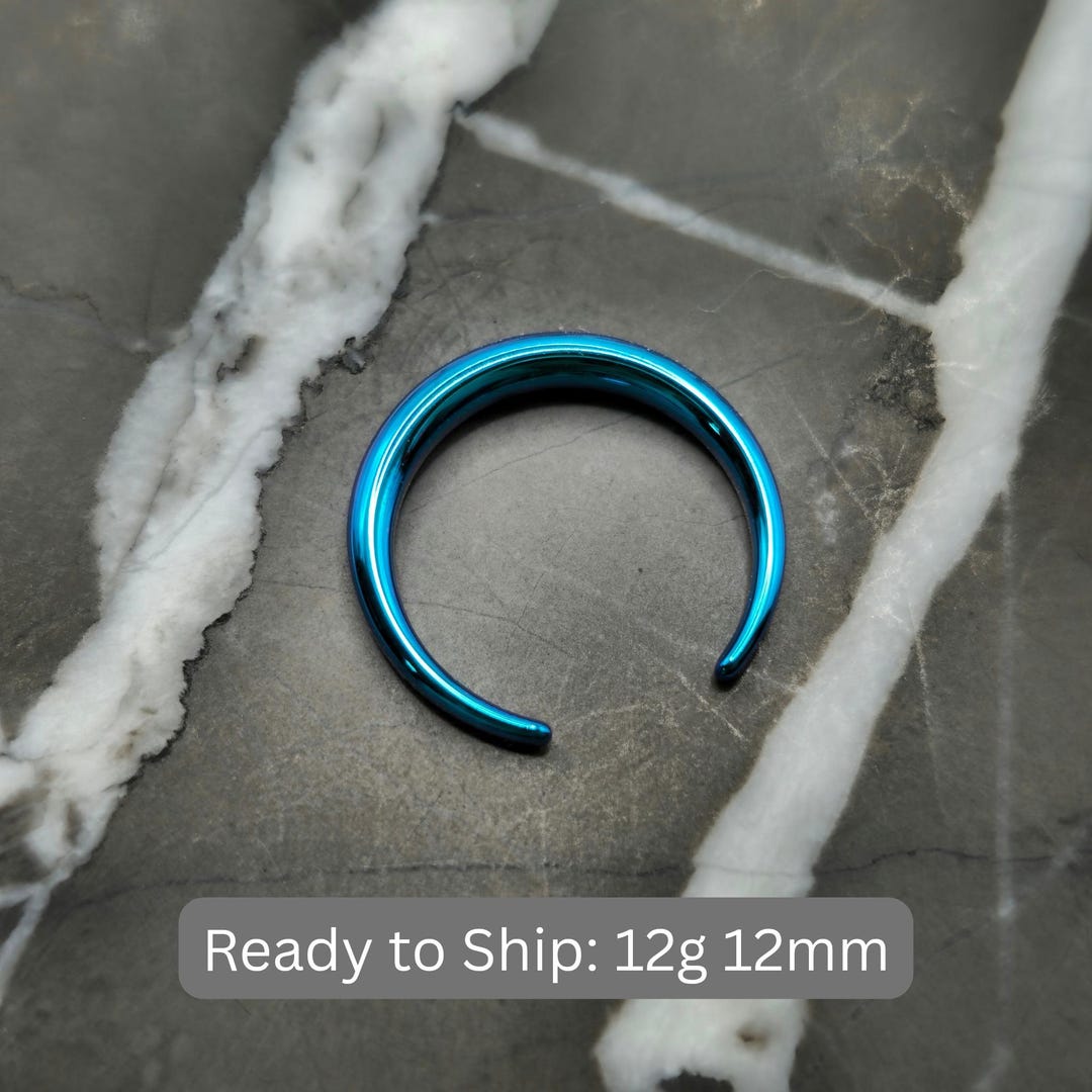 Titanium Pincher Crescent Gauge Stretcher Aqua Blue: Ready to Ship Item ...