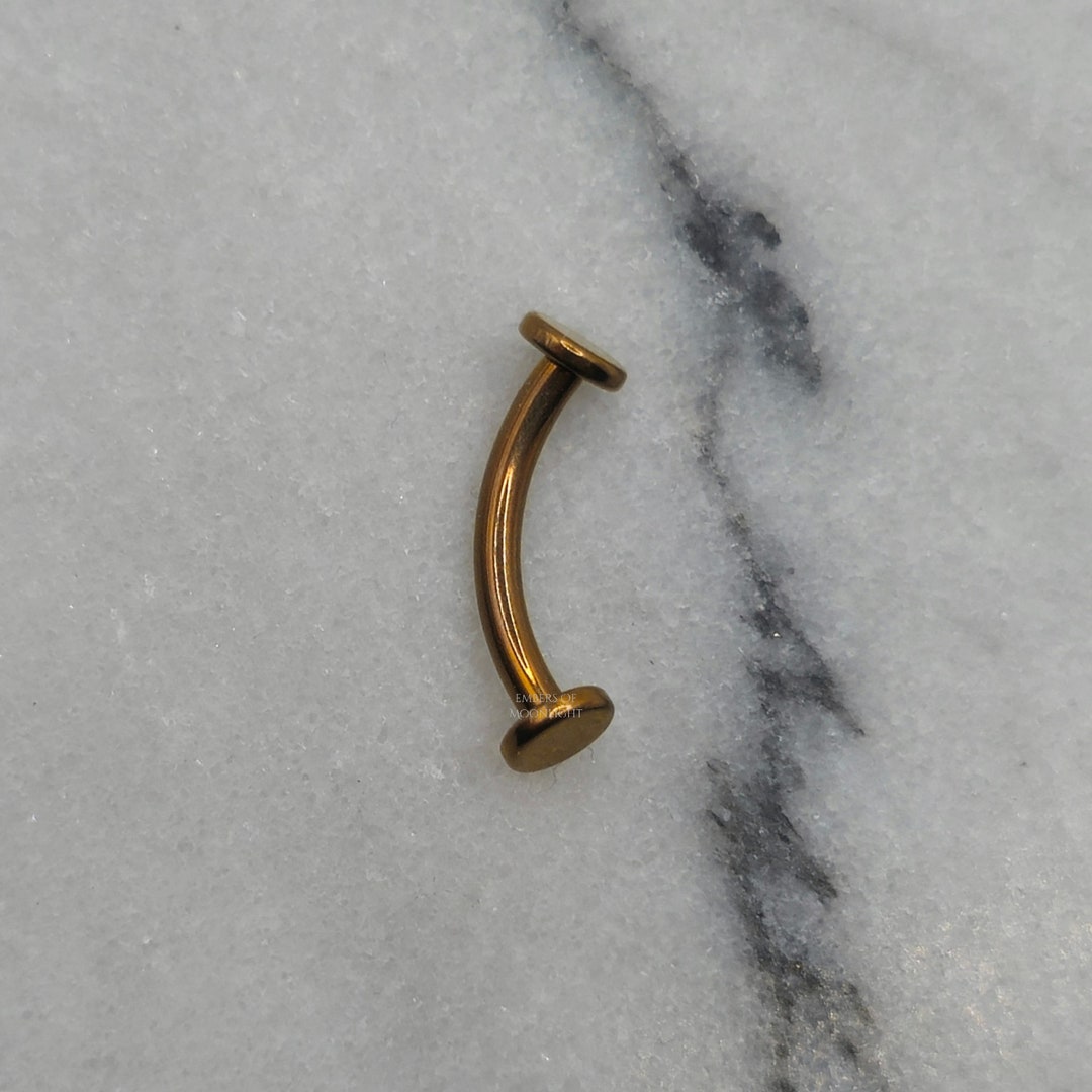 Titanium Anodized Flat End Curved Piercing Barbell, Rook Cartilage ...