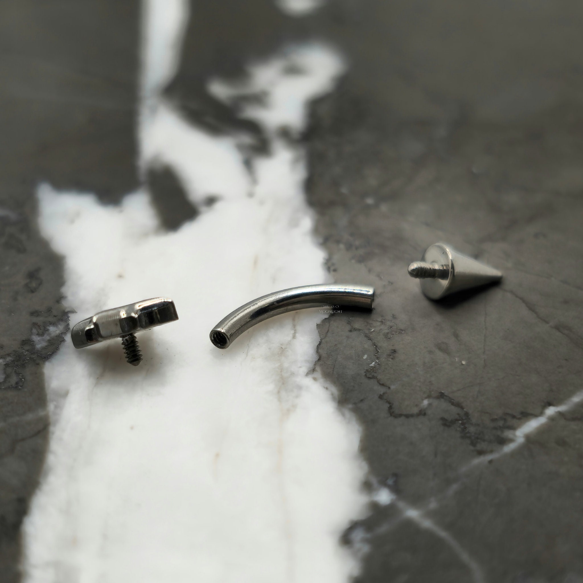 North Star + Spike Titanium Curved Piercing Barbell, Rook Cartilage ...