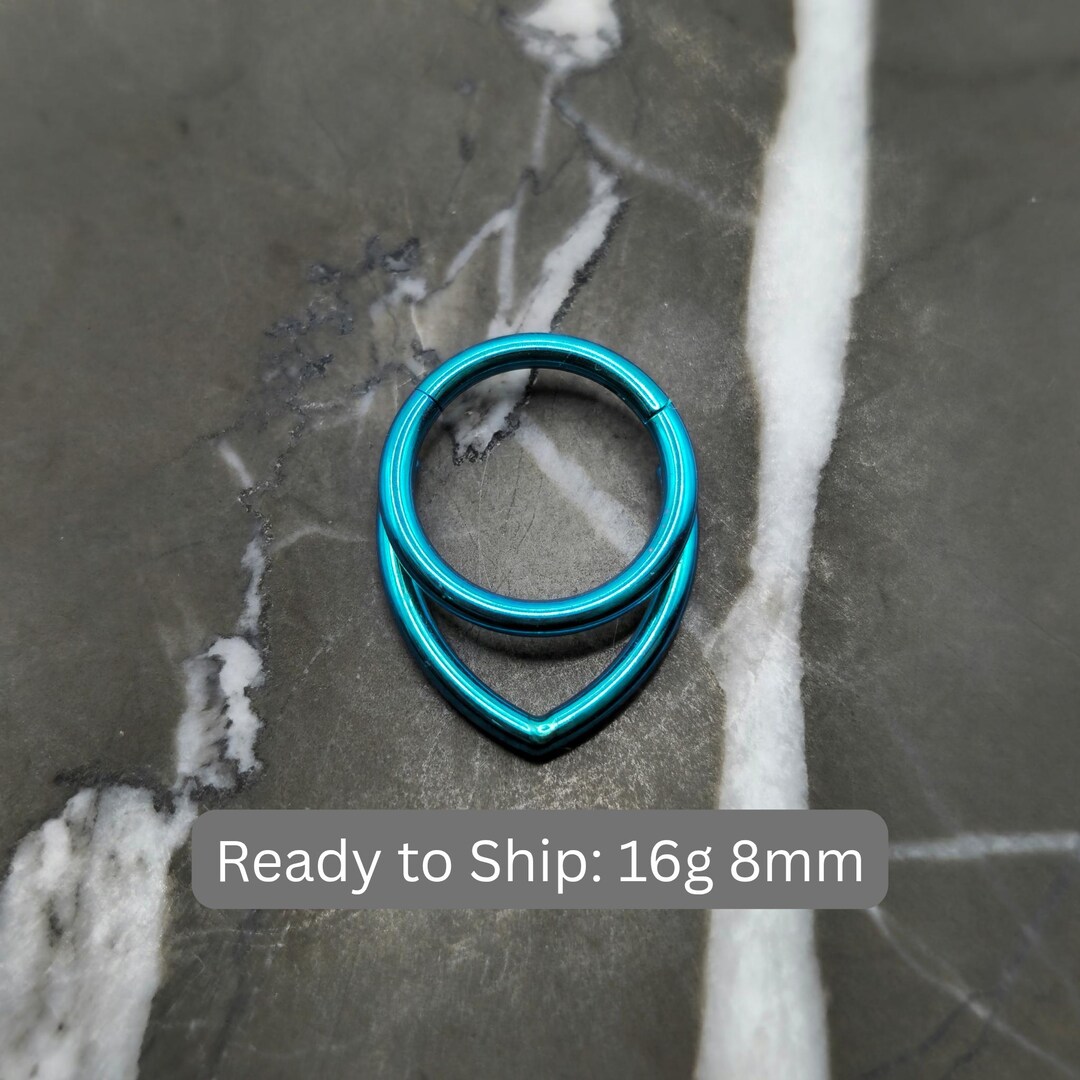 Aqua Stacked Teardrop Septum Clicker - Etsy