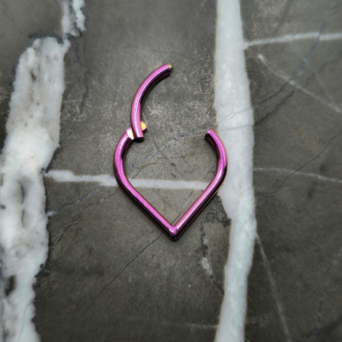 Dark Pink Titanium Anodized Septum Clicker 16g 10mm Teardrop - Etsy