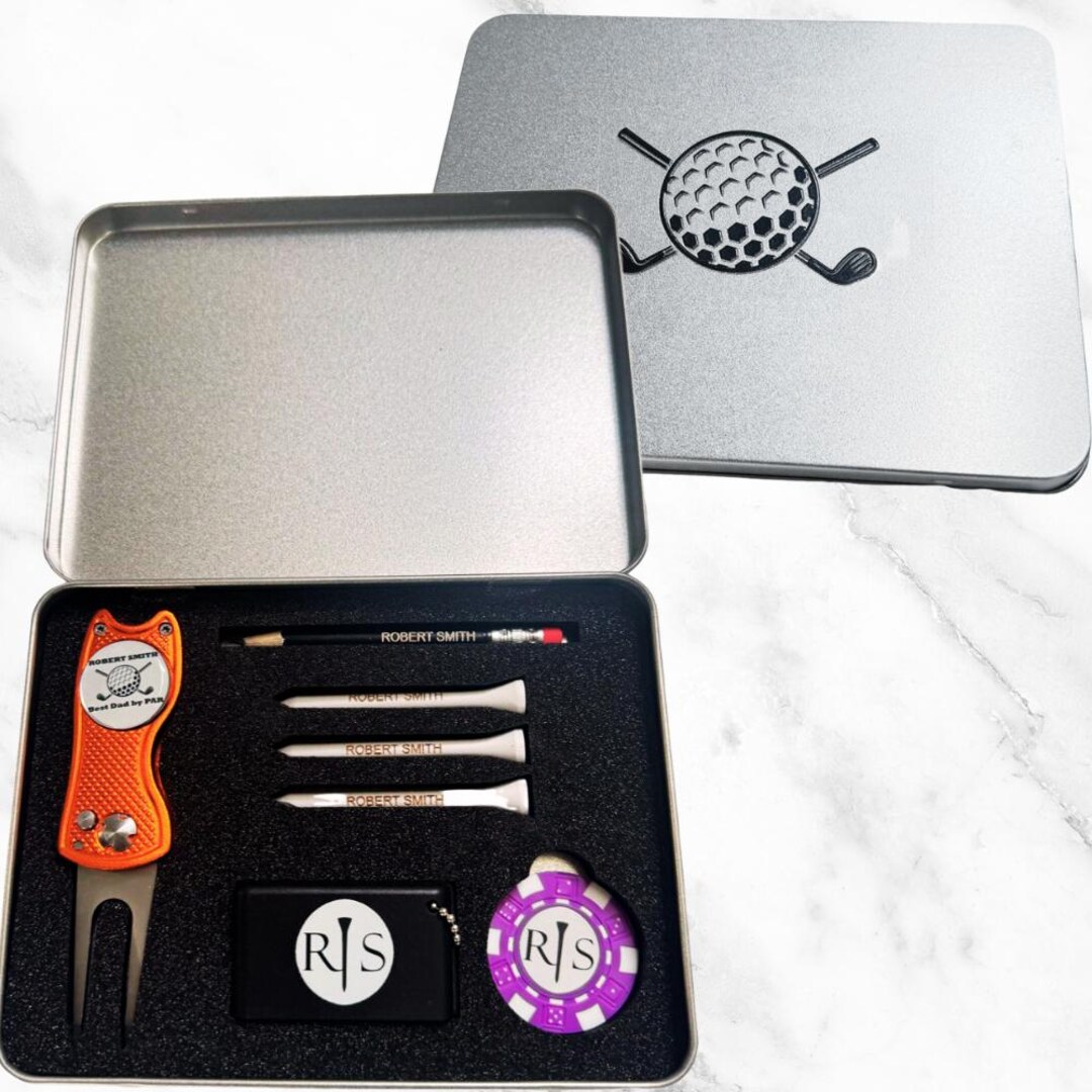 Personalized Golf Gift Box - Golf Ball Marker Set With Custom 3 in 1 ...