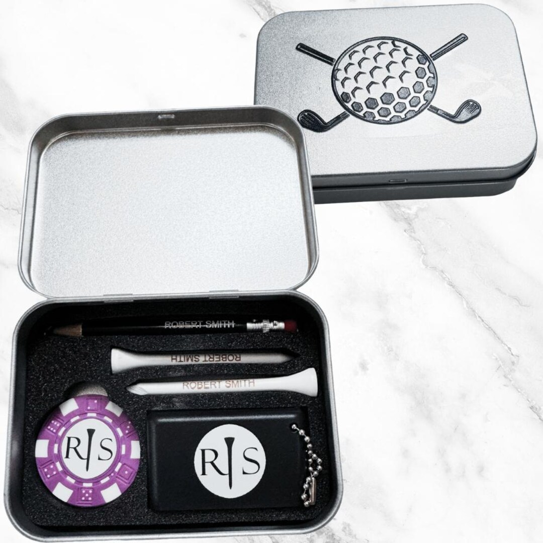 Personalized Golf Gift Set: Custom Ball Marker, Groove Cleaner & Tees ...