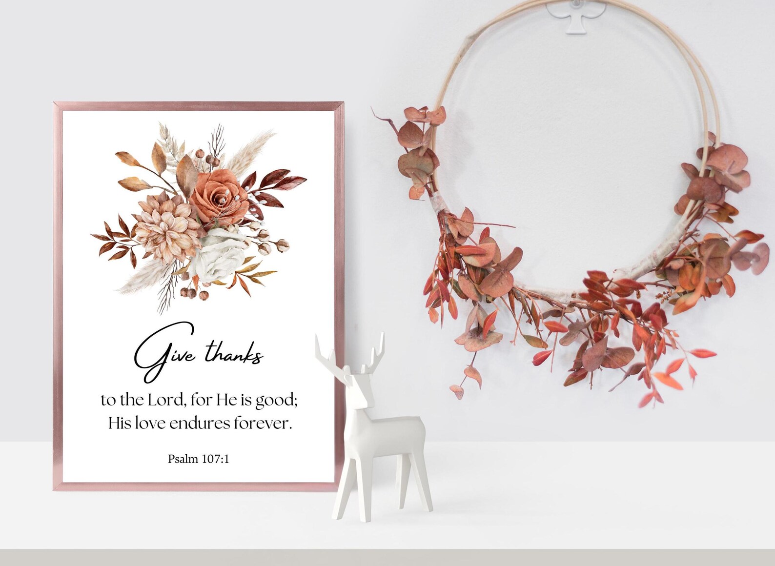 Fall Wall Art, Thanksgiving Prints, Scripture Wall Art, Christian Wall ...