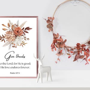 Fall Wall Art, Thanksgiving Prints, Scripture Wall Art, Christian Wall ...