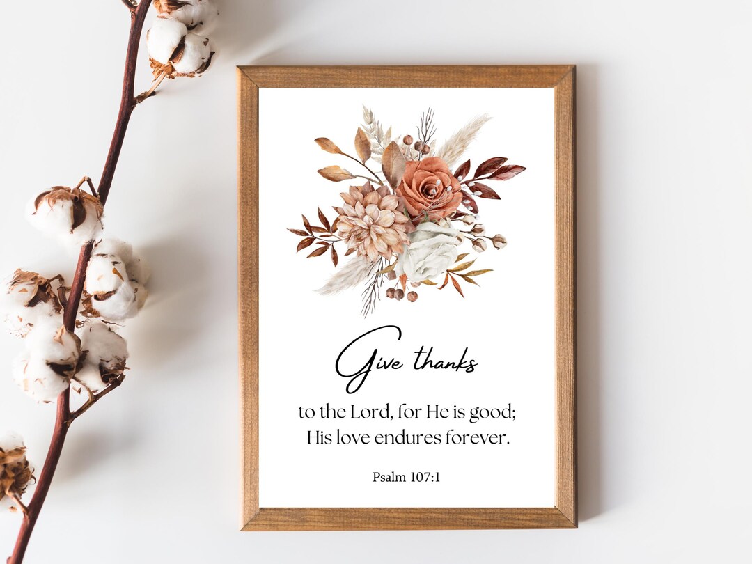 Fall Wall Art, Thanksgiving Prints, Scripture Wall Art, Christian Wall ...